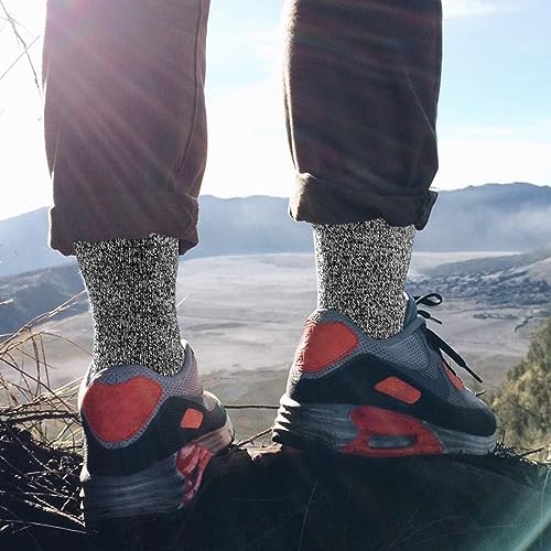 EXCELLENT THERMAL Merino Wool Socks Men, Winter Soft Thick Warm Socks for Men, Cozy Crew Hiking Socks Size 7-13(5 Pairs)