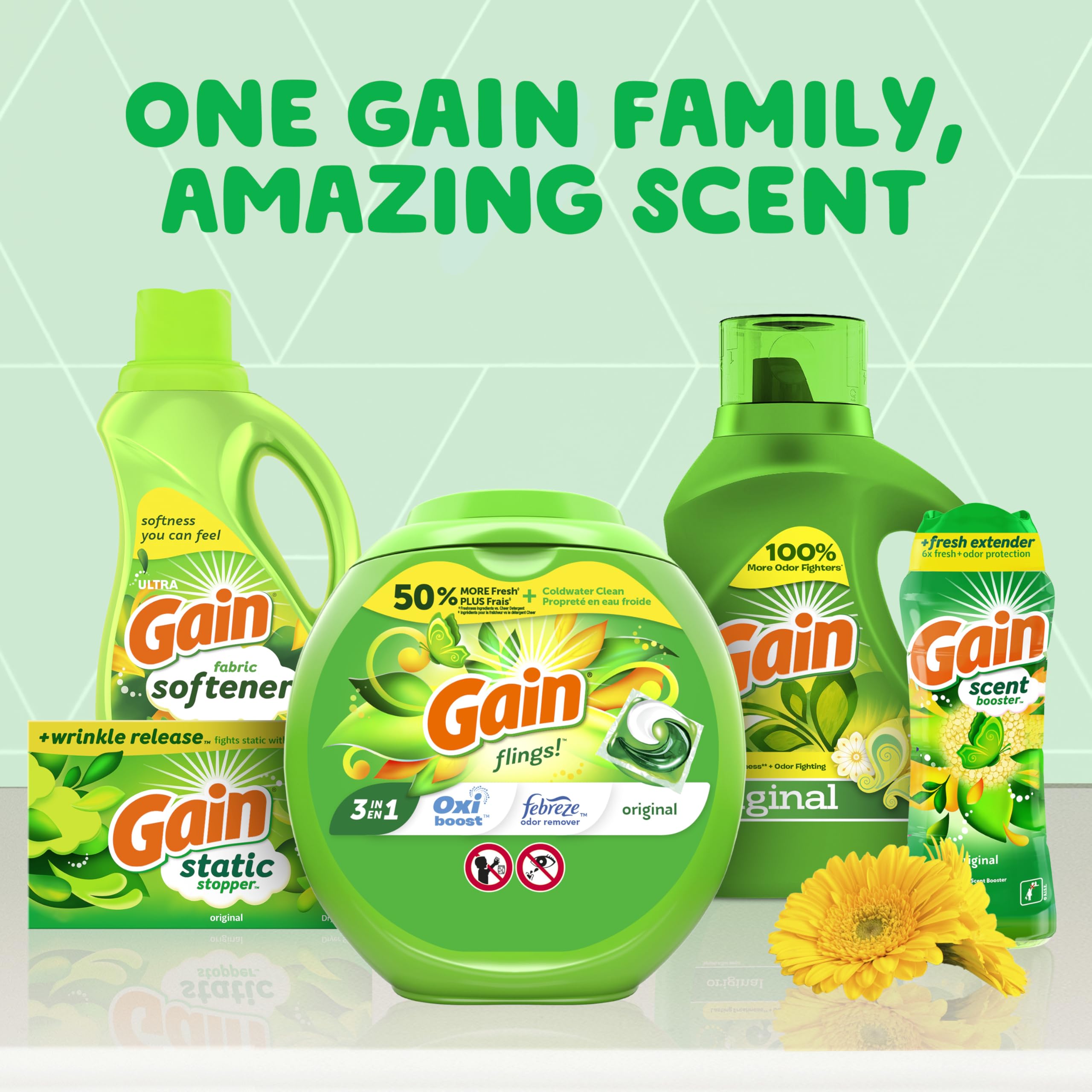 Gain + Aroma Boost Liquid Laundry Detergent, Original Scent, 61 Loads, 88 fl oz, HE Compatible
