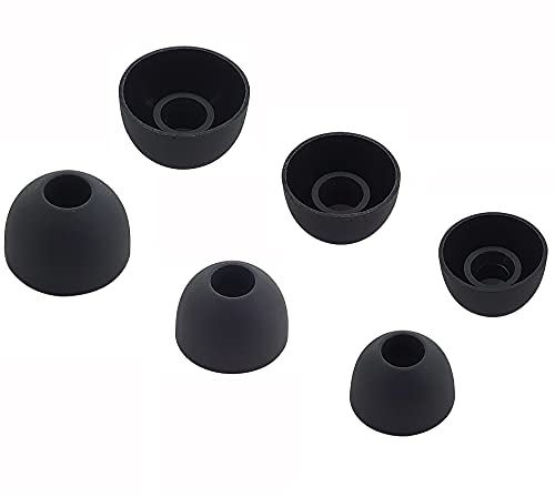 ALXCD Eartips Compatible with Echo Buds 2 2nd Gen Earbuds, 6 Pairs S/M/L 3 Sizes Soft Silicone Tips Replacement Earbuds Tips, Compatible with 2nd Gen Earbuds Echo Buds 2, 6 Pairs S, Black SML