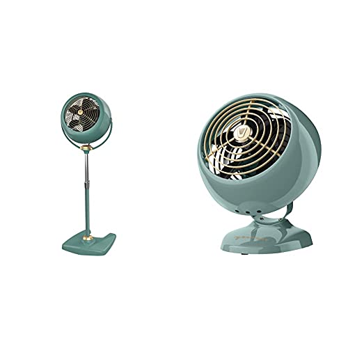 Vornado VFAN Sr. Pedestal Vintage Air Circulator Fan, Green & VFAN Mini Classic Personal Vintage Air Circulator Fan, Green