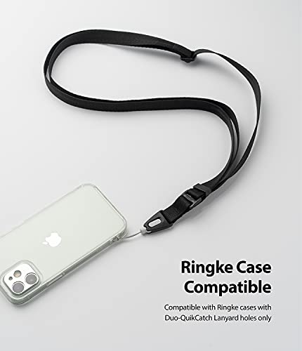 Ringke Lanyard Design Strap Shoulder Neck Hand Wrist Designed for Cell Phone Cases, Keys, Cameras & ID QuikCatch Lanyard Adjustable String - Black
