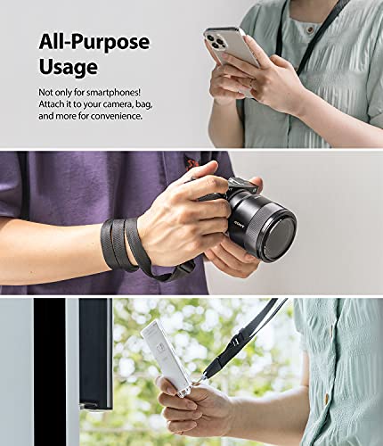 Ringke Lanyard Design Strap Shoulder Neck Hand Wrist Designed for Cell Phone Cases, Keys, Cameras & ID QuikCatch Lanyard Adjustable String - Black