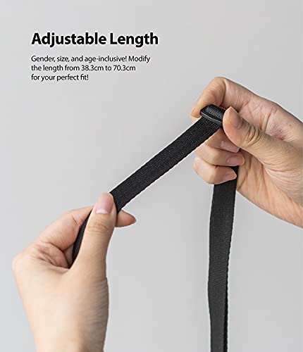Ringke Lanyard Design Strap Shoulder Neck Hand Wrist Designed for Cell Phone Cases, Keys, Cameras & ID QuikCatch Lanyard Adjustable String - Black