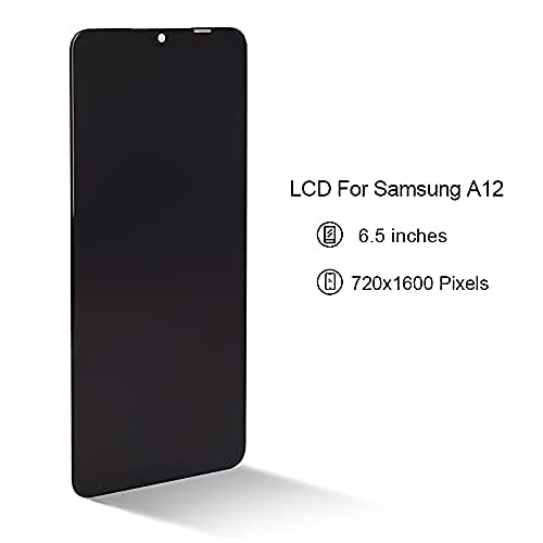 for Samsung Galaxy A12 Screen Replacement with Frame for Samsung a12 a125u Screen Replacement s127dl a125a a125w LCD Display digitizer Touch Screen Assembly with Repair Part Tools 6.5 inch