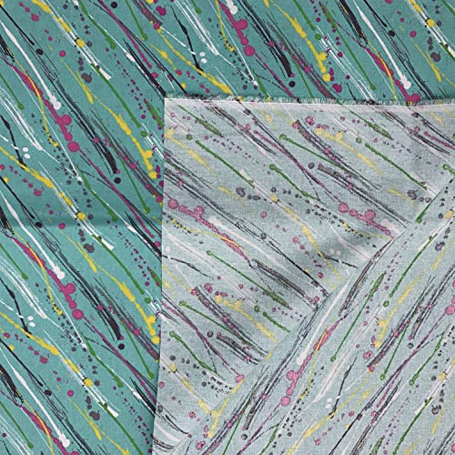 Quiltable 1 Yard (Pre-Cut) 43" x 36" (109cm x 91cm) Floral Quilting Cotton Fabric, DIY Sewing Patchwork Supplies for Face mask Clothing Handmade Craft&Home Decoration (Abstract 1)