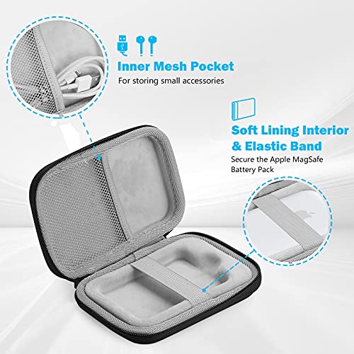 ProCase Shockproof Carrying Case Compatible with MagSafe Battery Pack, Hard EVA Travel Protective Storage Case for MagSafe Battery Pack with D Buckle -Black