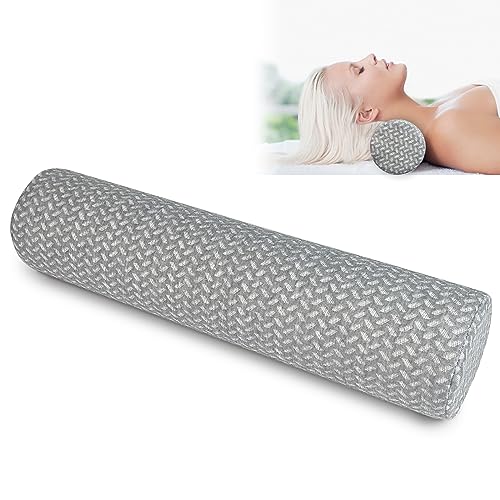 JOYENERGY Cervical Neck Roll Foam Pillow, Round Neck Support for Sleeping, Bolster with Removable Washable Cover, Ergonomical for Neck, Back, Legs, Ideal for Spine and Neck Support (4"x17")