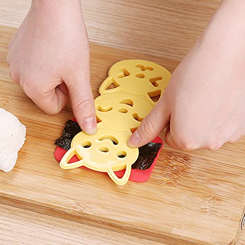Rice Ball Mold, 3 Pack Onigiri Mold, Cute Cat Kitten Sushi Mold for Kids, Musubi Maker Press, Classic Triangle Rice Ball Maker Sushi Mold Kit for Lunch Bento Box Accessories