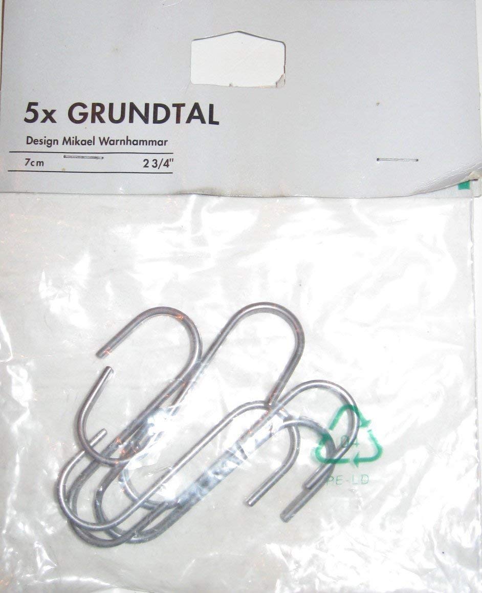 Ikea Grundtal 5 pc S Hook Hangers - 2.75"