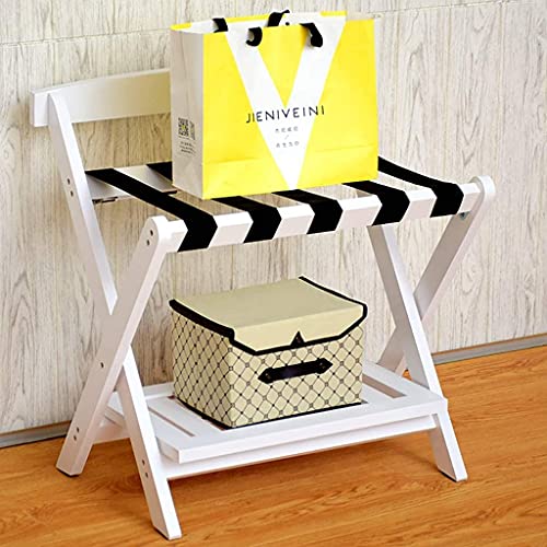 beeyuk Double Luggage Rack with Shoe Rack, Luggage Rack for Bedroom, Guest Room, Hotel (Color : White)