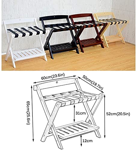 beeyuk Double Luggage Rack with Shoe Rack, Luggage Rack for Bedroom, Guest Room, Hotel (Color : White)