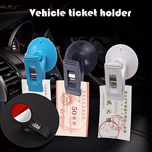 DAZqqc 2 Pieces Suction Cup with Clip Card Holder Clip for for Hanging Home Office Accessories (Black)