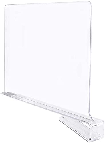 NEXT LEVEL ITEM Acrylic Shelf Dividers, Shelf dividers for Closets with Wooden Shelves, Shelf dividers, Clear Shelf Divider, Shelf dividers for Closet Organization, Closet Shelf Dividerā Pack of 4