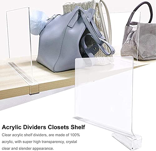 NEXT LEVEL ITEM Acrylic Shelf Dividers, Shelf dividers for Closets with Wooden Shelves, Shelf dividers, Clear Shelf Divider, Shelf dividers for Closet Organization, Closet Shelf Dividerā Pack of 4