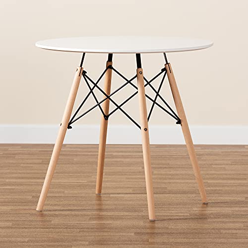 Baxton Studio Varen Dining Tables, White/Oak Brown/Black