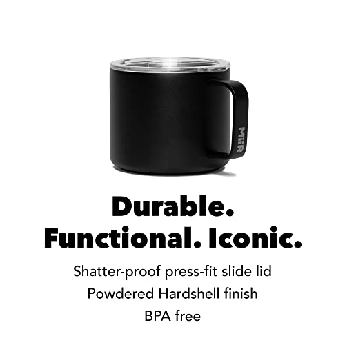 MiiR, Camp Cup, Vacuum Insulated, Stainless Steel with Slide Lid, BPA Free, Black, 8 Fluid Ounces