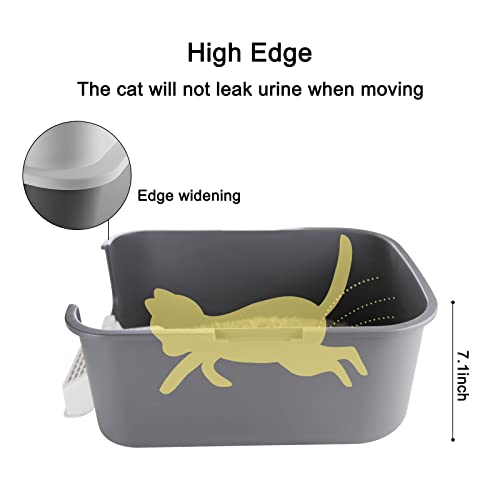 Sfozstra Cat Litter Box with Lid, Fully Enclosed Splash-Proof Litter Box,Top Entry Cat Litter Box, Easy to Assemble and Installation (Grey, Small)