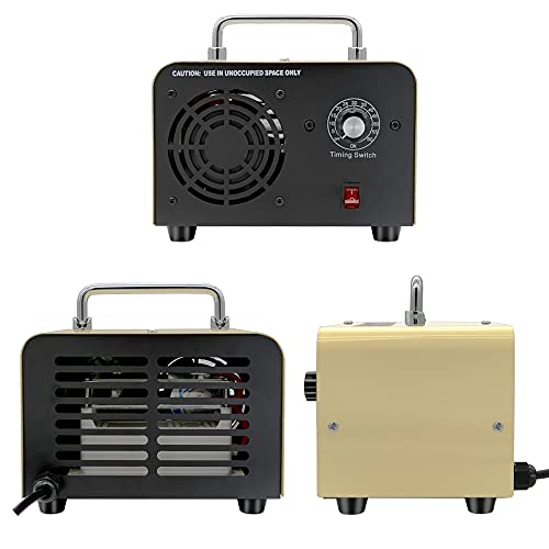 Commercial Ozone Generator 10,000 mg/h, Multipurpose Ozone Machine Odor Removal for Car Smoke, Timing Function & Carry Handle, Industrial O3 Air Purifier for Home Room, Basement (Yellow)