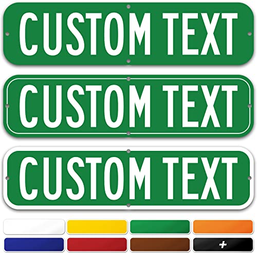Street Sign, Custom Road Signs, 8 Colors, 6x24 Inch, Thick Rust-Free AlumaBond, (Classic) Made in USA By My Sign Center