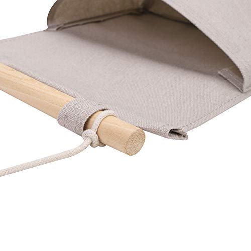 Wall Hanging Storage Bags 3 Pockets Cotton Canvas Fabric Wall Storage Organizer Multifunctional Door Closet Hanging Storage Organizer Waterproof Wall-Mounted Storage Pouch for Bedroom Home Office
