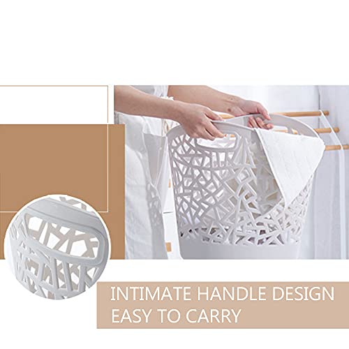 HPDEAR Laundry Hamper, PE Material Durable Hamper, Compressible and Foldable, for Dirty Cloths Storage in Bathroom (White)