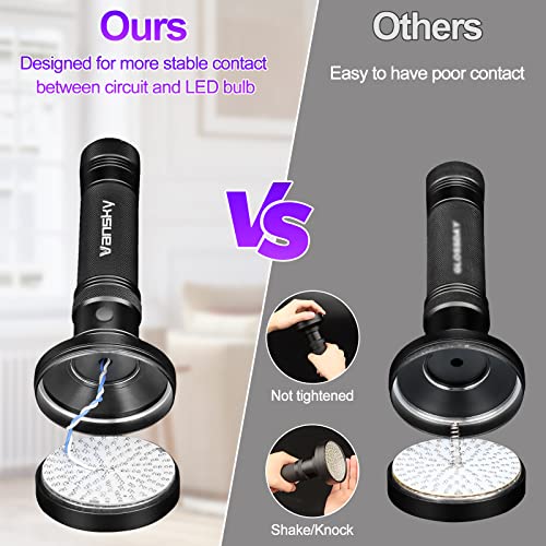 Vansky Black Light UV Flashlights, Ultra Bright 100 LED 395nm Ultraviolet Blacklight Detector for Dog Cat Pet Urine, Dry Stains and Bed Bug, Matching with Pet Odor Eliminator