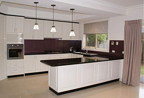 YaoKuem Pendant Lighting Fixture, Hanging Ceiling Lights, E26 Medium Base Max. 60 Watts, Clear Glass Cover, Bulbs not Included, 2-Pack