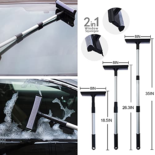 AUTODECO 24Pcs Car Wash Cleaning Tools Kit Car Detailing Set with Canvas Bag Pink Collapsible Bucket Larger Wash Mitt Towels Tire Brush Extendable Window Scraper Complete Interior Car Care Kit