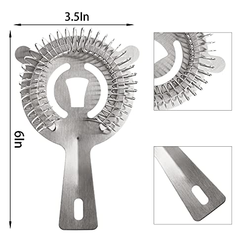 WUWEOT 9 Pack Cocktail Strainer, 6" Professional Stainless Steel Bar Strainer, Silver