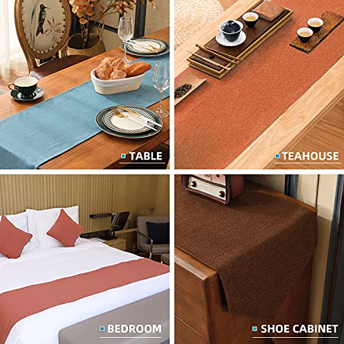 Table Runner Gold Long 72/96/108 Inches Linen Runners for Party Wedding
