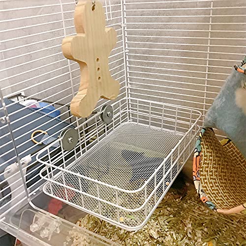 WOLEDOE Rat Cage Platform, All-Metal Basket Chew-Proof Design, Chinchilla Toys and Cage Accessories Ledge Ramp fit Ferret, Guinea Pig, Sugar Glider