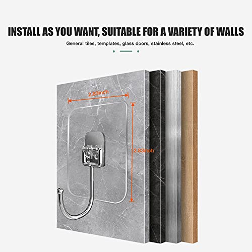 Ayssny Adhesive Hooks Utility Hooks 44lb Max, Large Adhesive Hooks Heavy Duty, Waterproof Sticky Hooks Wall Hooks for Hanging Coat, Towel and Kitchen Bathroom Products