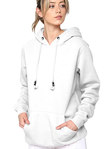 Made By Johnny WSK2375 Hoodie Hoody with Airpods Strap Anti-Lost Leash String - Compatible with Airpods Pro/2/1 M White