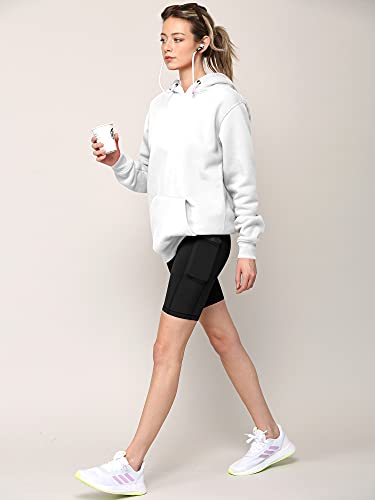 Made By Johnny WSK2375 Hoodie Hoody with Airpods Strap Anti-Lost Leash String - Compatible with Airpods Pro/2/1 M White