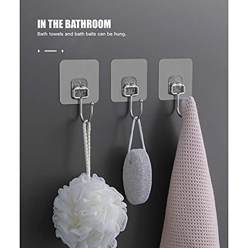Ayssny Adhesive Hooks Utility Hooks 44lb Max, Large Adhesive Hooks Heavy Duty, Waterproof Sticky Hooks Wall Hooks for Hanging Coat, Towel and Kitchen Bathroom Products