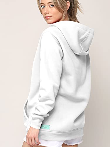 Made By Johnny WSK2375 Hoodie Hoody with Airpods Strap Anti-Lost Leash String - Compatible with Airpods Pro/2/1 M White
