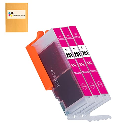 F FINDERS&CO CLI-281 281 XXL Magenta Ink Tank Replacement for Canon PIXMA TS6320 TR7520 TS8120 TS8320 TR8520 TS9120 (3X 281XXL Magenta)