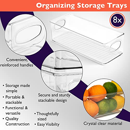 ClearSpace Plastic Pantry Organization and Food Storage Bin β Great Kitchen Organization and Kitchen Storage β Fridge Organizer Bins, Pantry Storage β 8 Pack