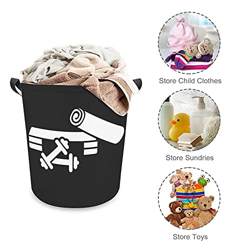 Gymnastics Fitness Gym Laundry Basket Hamper Bag Dirty Clothes Storage Bin Waterproof Foldable Collapsible Toy Organizer for Office Bedroom Clothes Toys Gift Basket