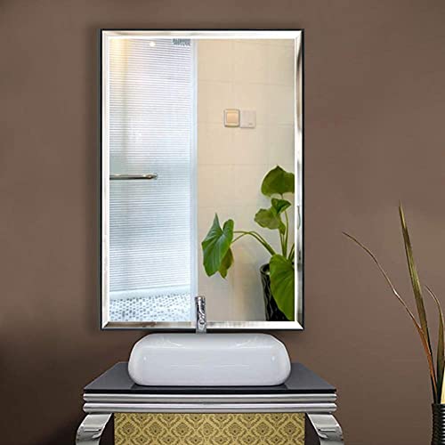 Amazon Brand β Pinzon Large Makeup Vanity Mirrors, Wall Mirror for Bathroom Living Room Bedroom, 36x24 Inch, Black