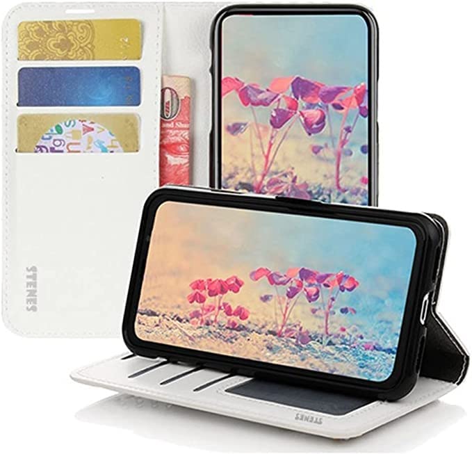 STENES Bling Wallet Phone Case Compatible with Samsung Galaxy Z Fold 2 5G - Stylish - 3D Handmade Flowers Design Leather Girls Women Cover with Screen Protector [2 Pack] - Pink