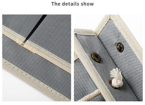 DRON TOOON Fabric Wall Hanging Storage Caddy Bag Pouch Organizer with Adhesive Hooks for Bedroom Kitchen Office or Car, Grey
