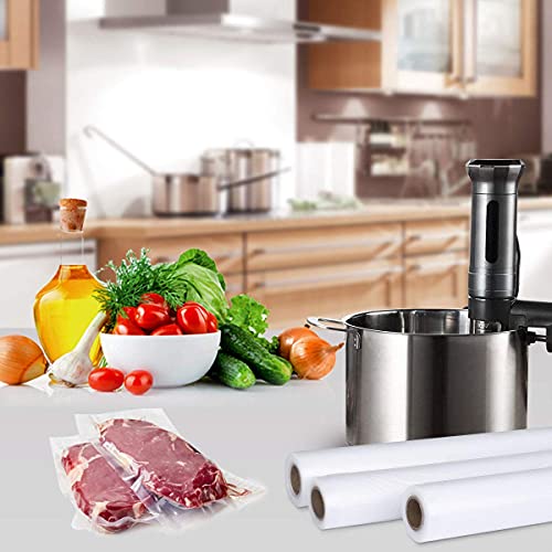 Vacuum Sealer Bags, 8"/11β x 118"(3-Pack) Food Vacuum Bags, Customized Commercial Grade Bag Rolls for FoodSaver, Vac Storage, Meal Prep, Sous Vide