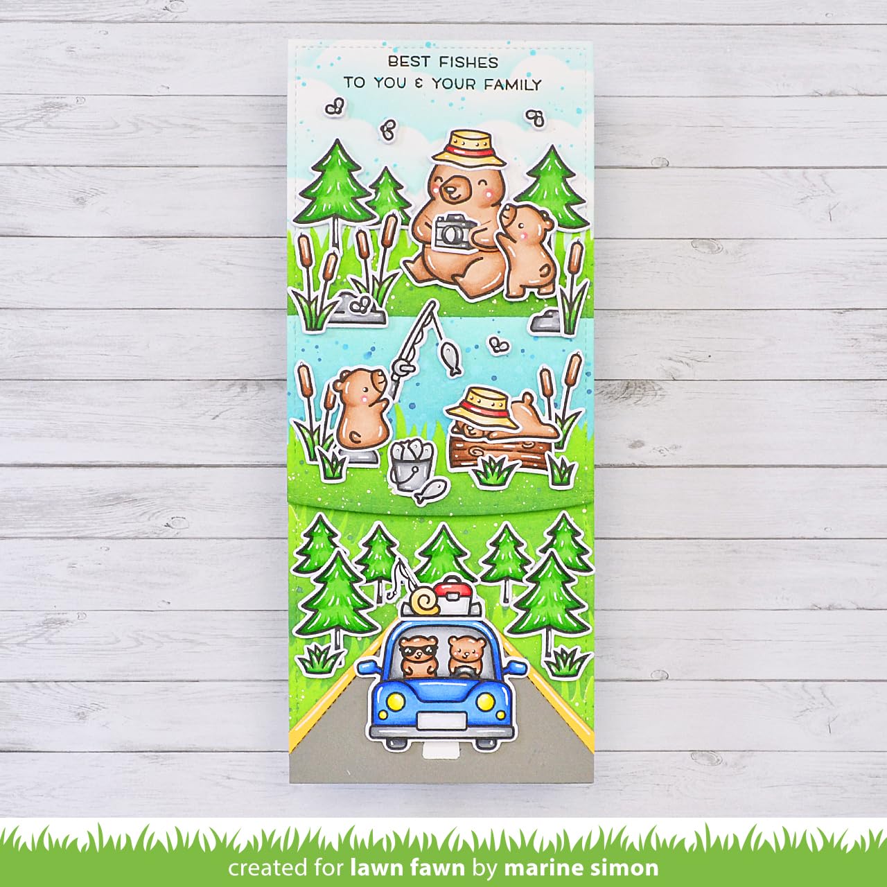 Lawn Fawn - Car Critters Road Trip Add-on Stamps, Dies and Pocket