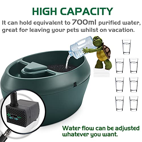 NEPTONION Reptile Chameleon Cantina with Snacks Trough, Drinking Fountain Water Dripper for Amphibians Insects Lizard Turtle Snake Spider Frog Gecko, Comes with Two Pumps (One for Replacement)