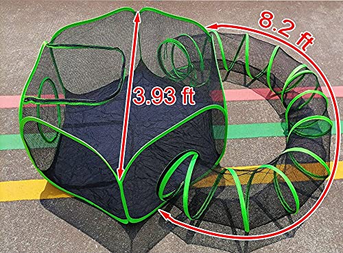HEYHOME Small Animal Playpen Guinea Pig Hedgehog Cage Rabbit Cage with Fun Surround Tunnel Breathable & Transparent Pop Open Exercise Yard Fence with Top Cover Anti Escape（Patent Pending）