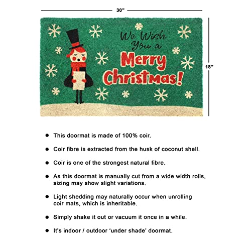 Rugsmith Green Machine Tufted Holiday We Wish You A Merry Caroler Area Rug, 18" x 30"
