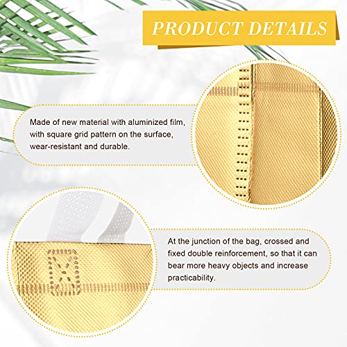 30 Pieces Glossy Reusable Grocery Bag Gift Bags with Handles for Wedding (Gold,12.6 x 4.72 x 11.02 Inch)