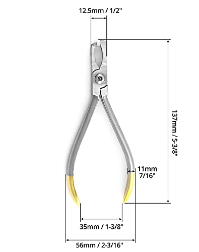 QWORK Orthodontic Bracket Removing Pliers, Stainless Steel Molar Band Remover, Forceps Dental Surgical Instrument Bracket Tools, Used for Bracket, Bands, Wire