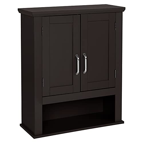 VINGLI Medicine Cabinet Bathroom Kitchen Office Wall Storage Cabinet Collection Floating Cabinet Orgaznier 2-Door Wall Cabinet Espresso